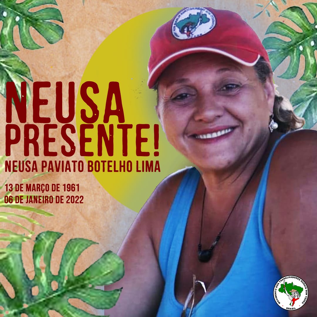 Nota de falecimento da dirigente do MST em São Paulo, Neusa Lima - MST